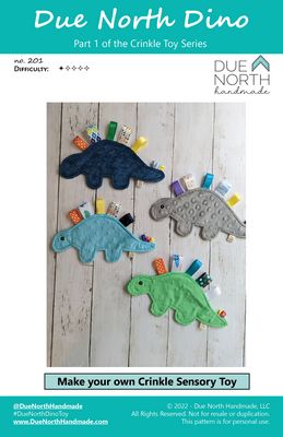 Dino Crinkle Toy Pattern - Pine Needles Quilt & Sew