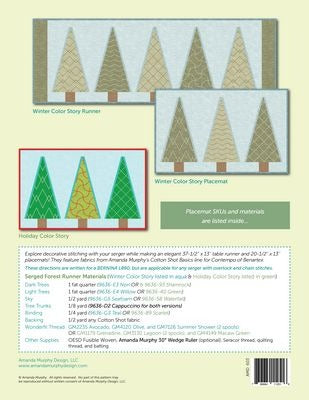 Serged Forest Runner & Placemats - Pine Needles Quilt & Sew